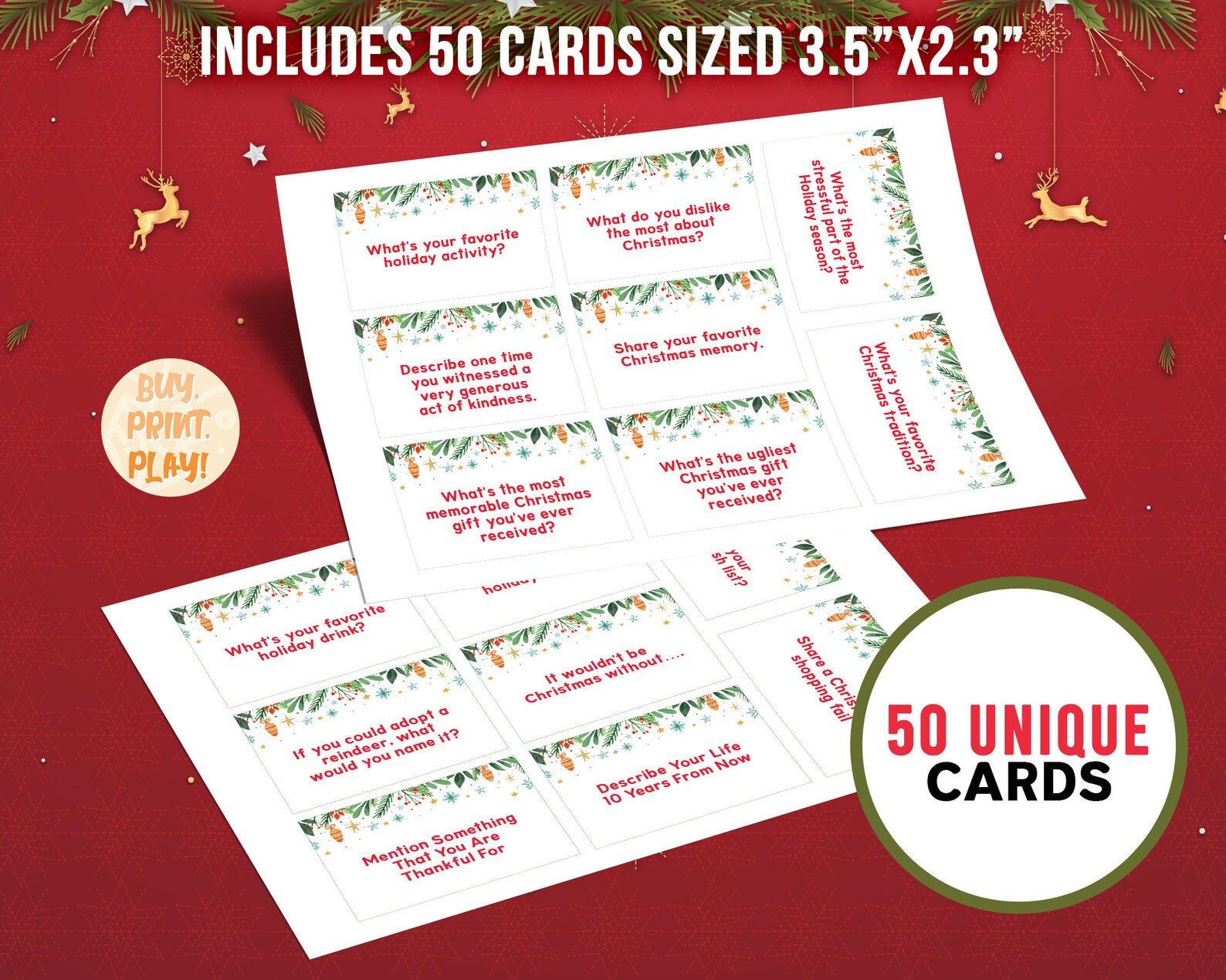 Christmas Conversation Starters Friendsmas Games for Adults - Etsy