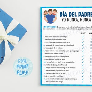 Fathers Day Never Have I Ever in Spanish Games for Adults Juegos Del ...