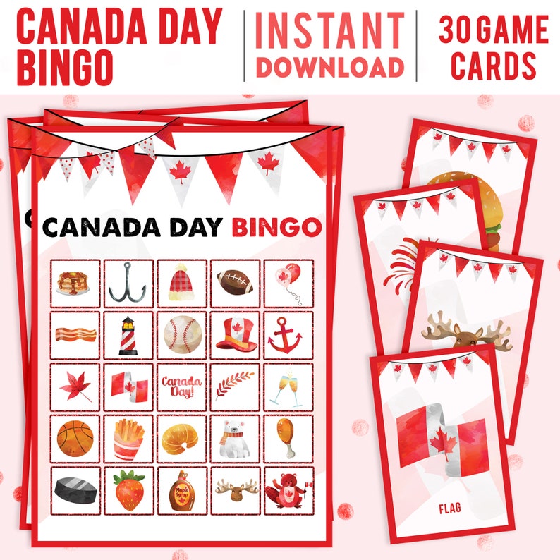 Canada Day Bingo Game Printable Bingo for Kids Print at - Etsy