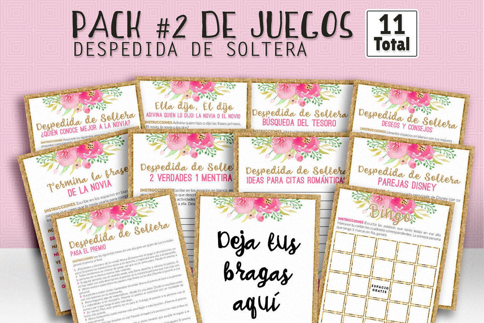 Bridal Shower Games Spanish Despedida De Soltera Juegos | Etsy