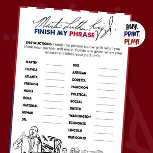 Martin Luther King Games Bundle Printable Games MLK Holiday Classroom ...