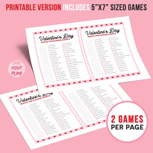 Match the Famous Couple Valentines Games Printable Game Galentines ...