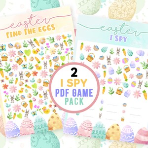 2 Easter I Spy Game Pack for Kids Fun Easter Party Printable - Etsy