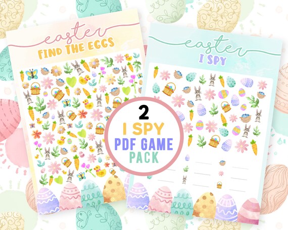 2 Easter I Spy Game Pack for Kids Fun Easter Party Printable - Etsy