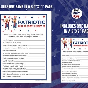 4th of July Printable Games Bundle | Patriotic US Independence Day ...