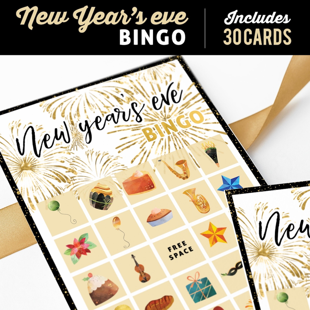 New Year's Eve Bingo Game for Kids and for Adults 2023 New Years Eve ...