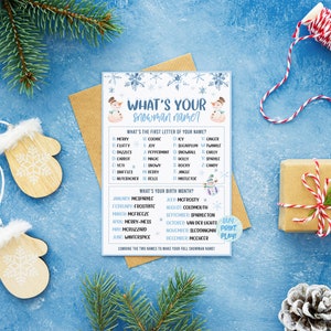 Fun Winter Whats Your Snowman Name? | Wintertime Printable Games | Fun ...