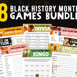 Black History Month Games Bundle | American History Printable ...