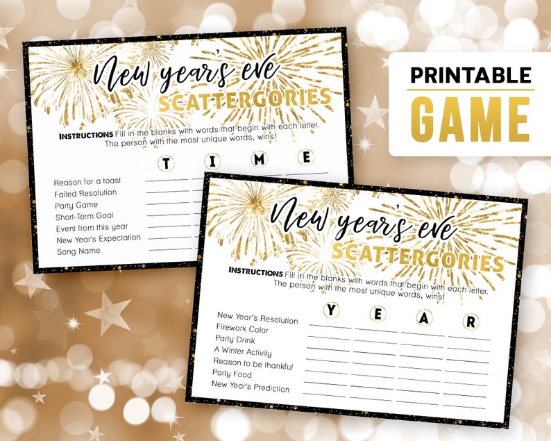 Fun New Years Eve Scattergories Party Games for Adults & - Etsy