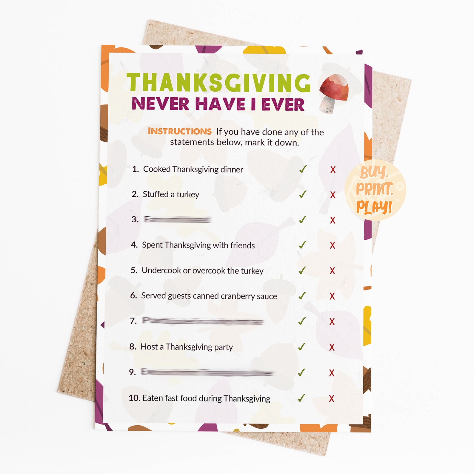 Thanksgiving Games for Kids and for Adults Fall Games Bundle - Etsy