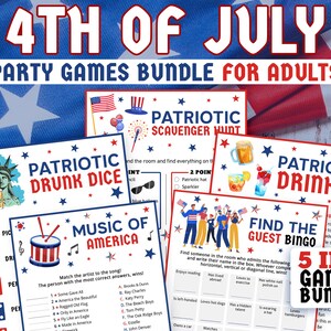 4th of July Games Bundle for Adults | Patriotic Printable Activities ...
