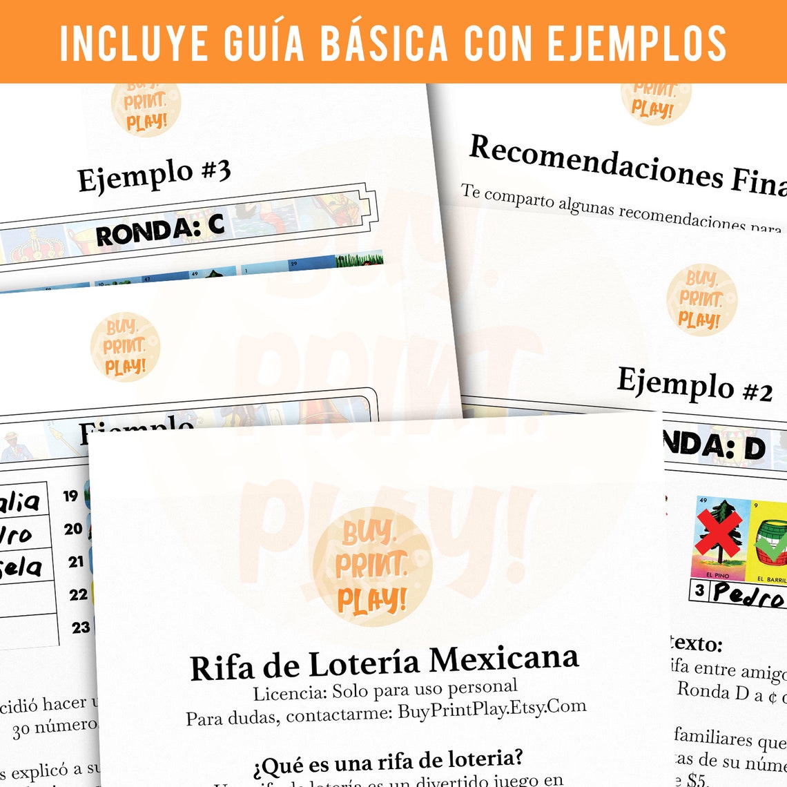 Pack de Rifa de Loteria Mexicana Incluye 4 tipos de rifa | Etsy España