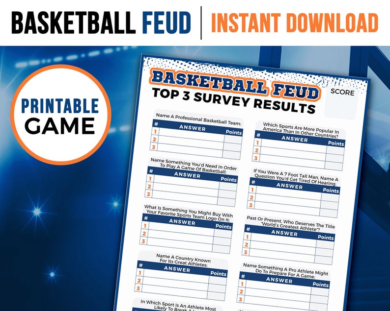 March Madness Feud Basketball Family Feud NCAA Basketball | Etsy