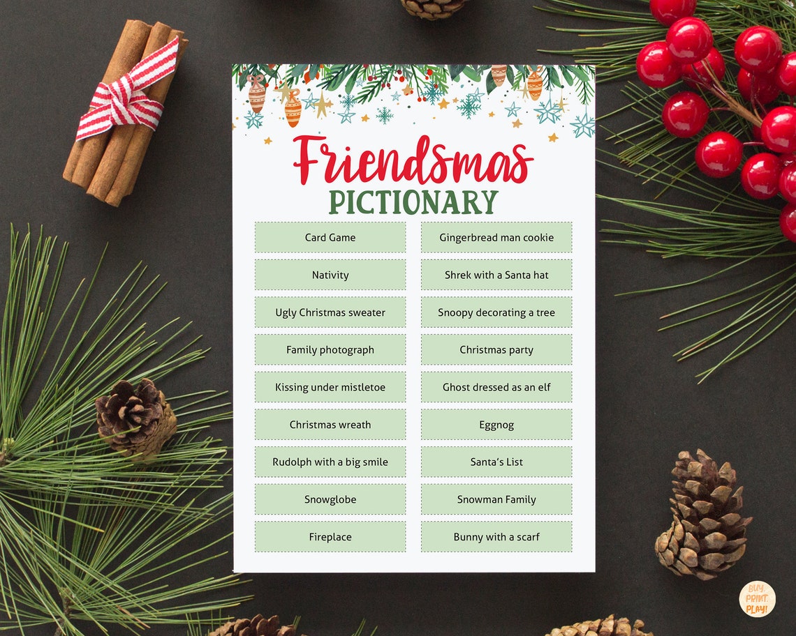 Friendsmas Pictionary Christmas Party Games for Adults & - Etsy