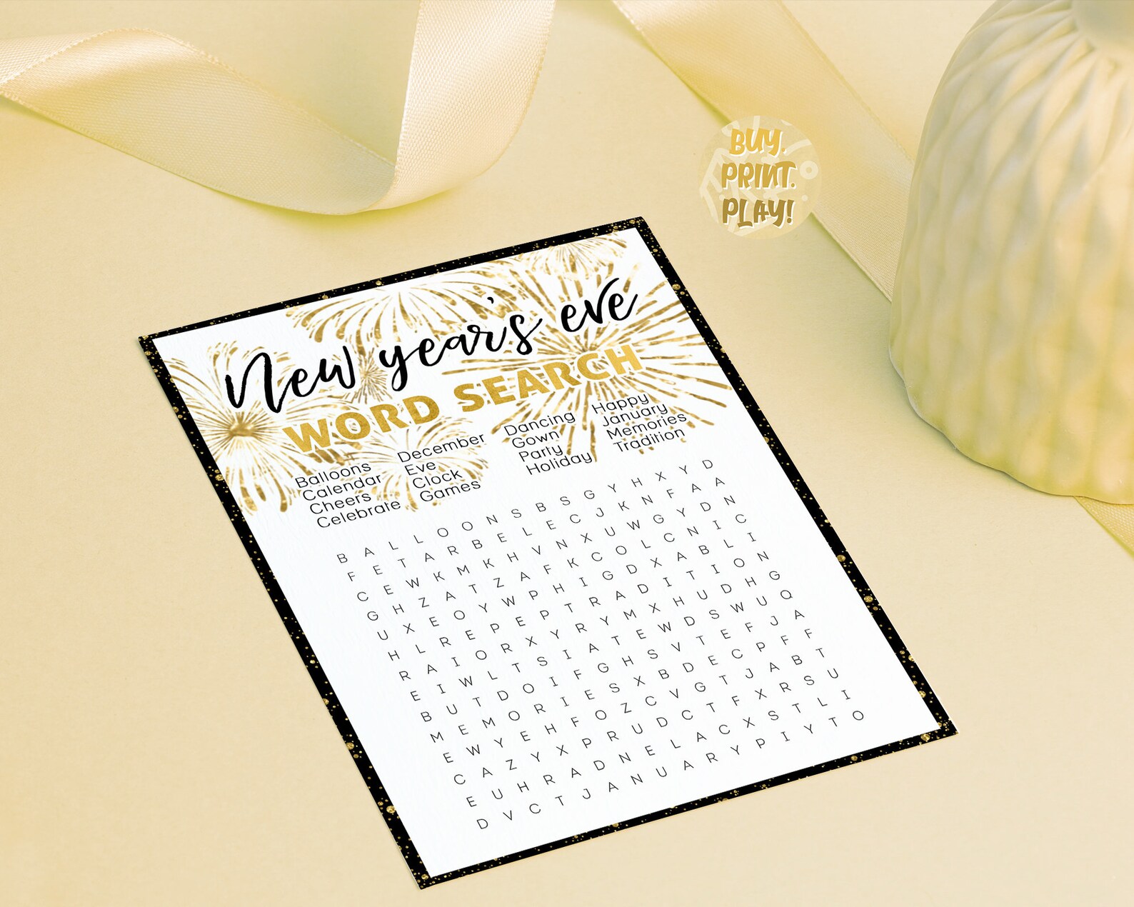2023 New Years Word Search NYE Printable Games for Kids & - Etsy