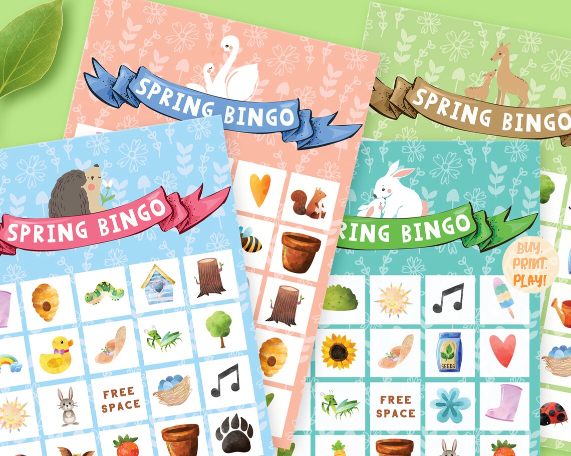 Printable Spring Bingo for Kids Fun Springtime Bingo | Etsy