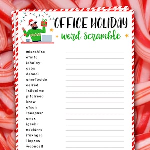 Office Holiday Word Scramble | Christmas Party Games for Coworkers ...