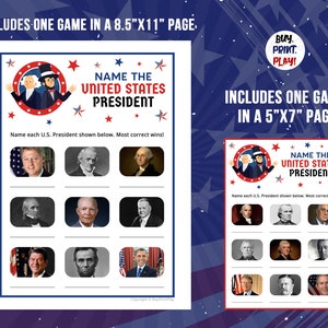 United States Presidents Trivia Game | 4th of July Patriotic Picture ...