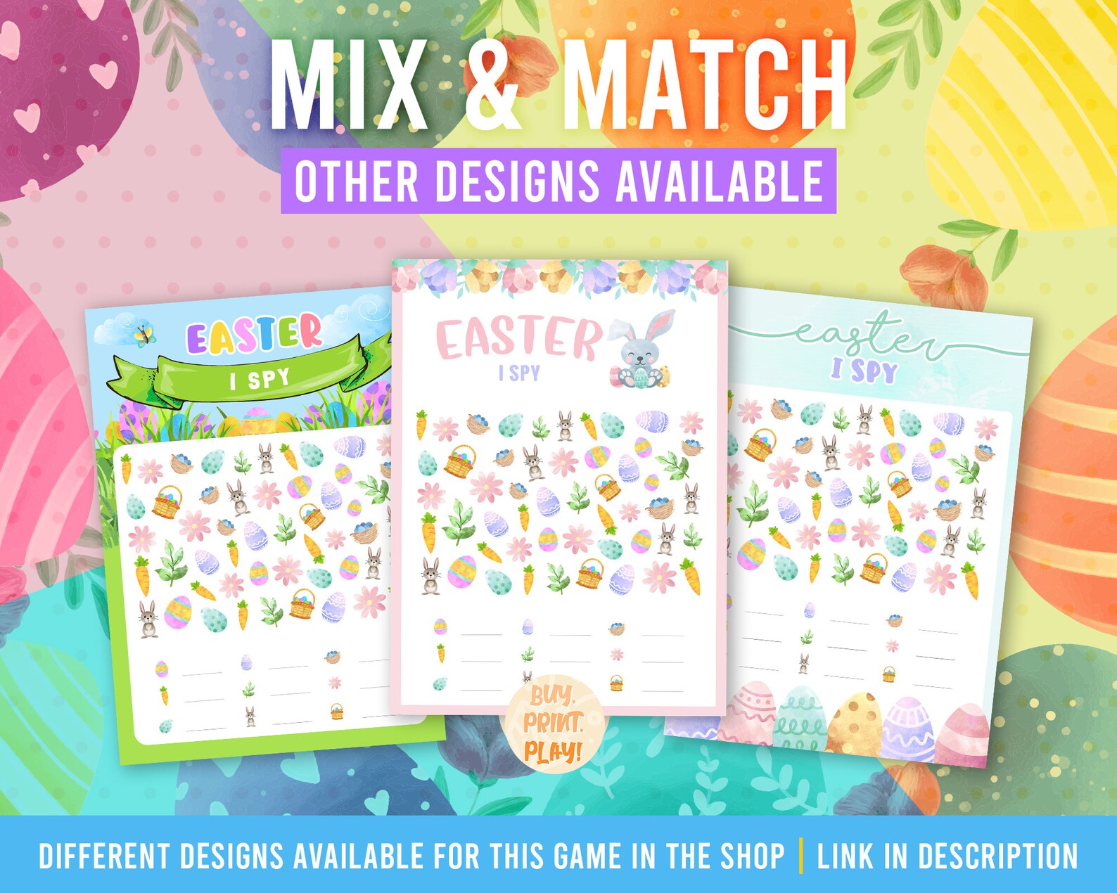 2 Easter I Spy Game Pack for Kids Fun Easter Party Printable - Etsy