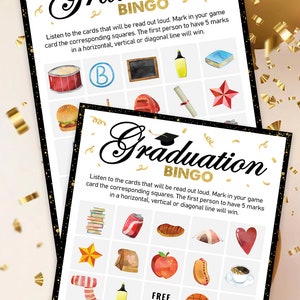 Graduation Bingo | Black and Gold Graduation Party Game | Class of 2023 ...