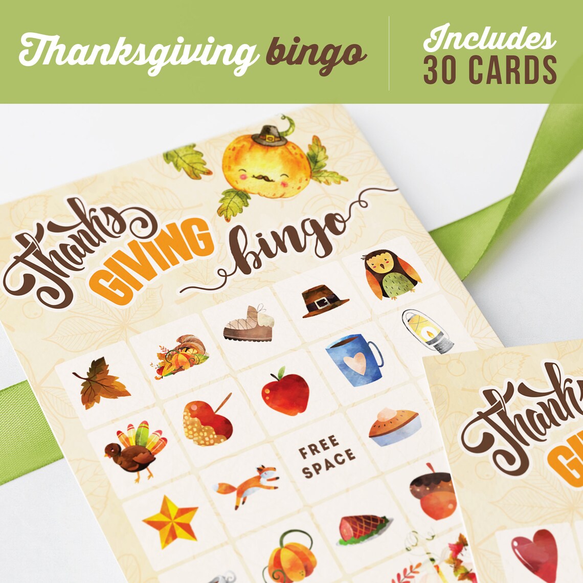 Thanksgiving Bingo Game Includes 30 Bingo Cards Fall Party | Etsy