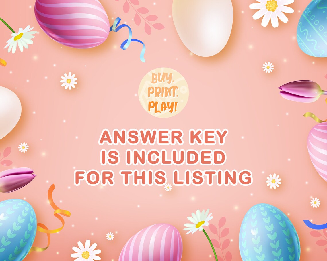 Printable Easter Trivia Game Easter Quiz Games for Kids | Etsy