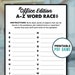Office A-Z Word List Party Printable Games Work Activities for Team ...