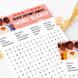 Black History Month Word Search | American History Printable Activity ...