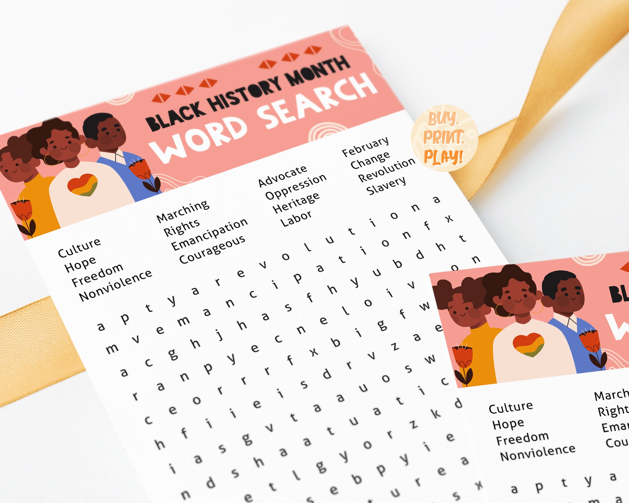 Black History Month Word Search American History Printable - Etsy