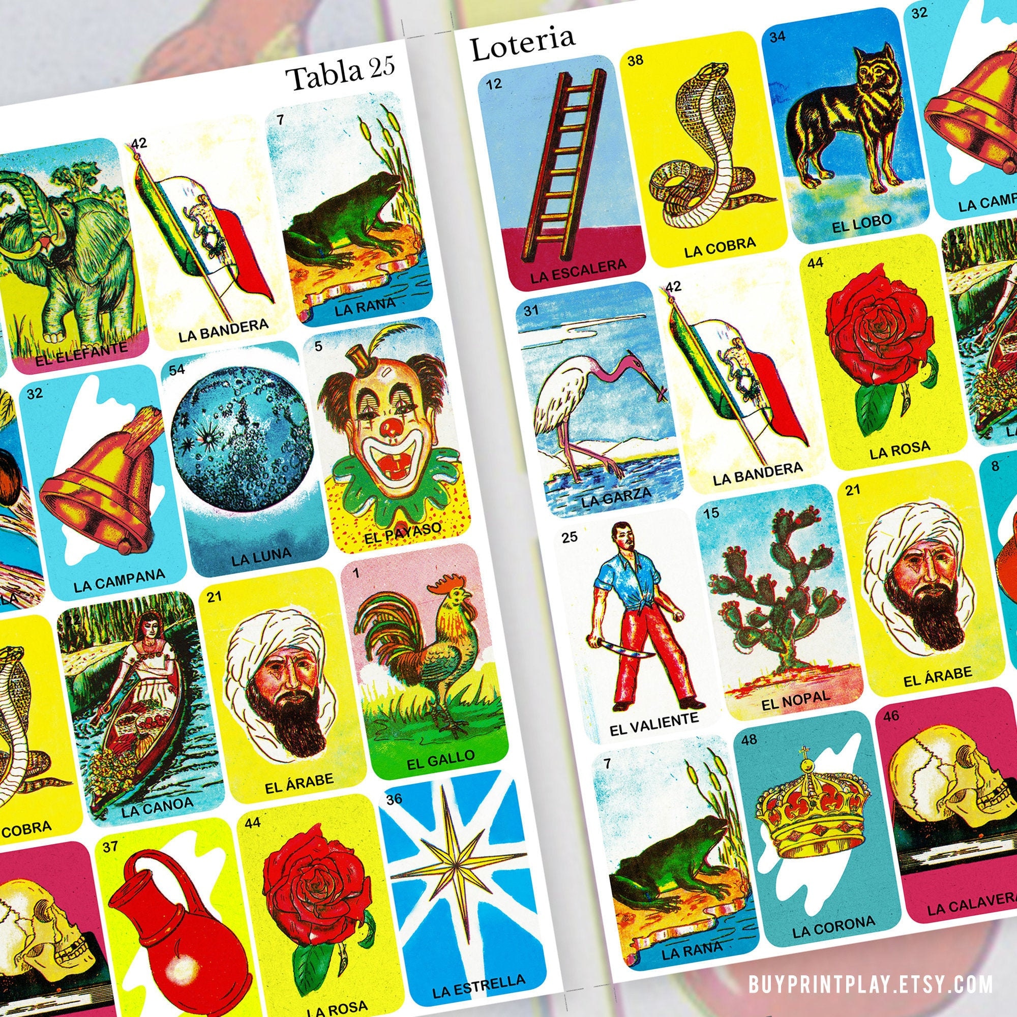 30 Printable Mexican Loteria Cards Tarjetas De Loteria - Etsy
