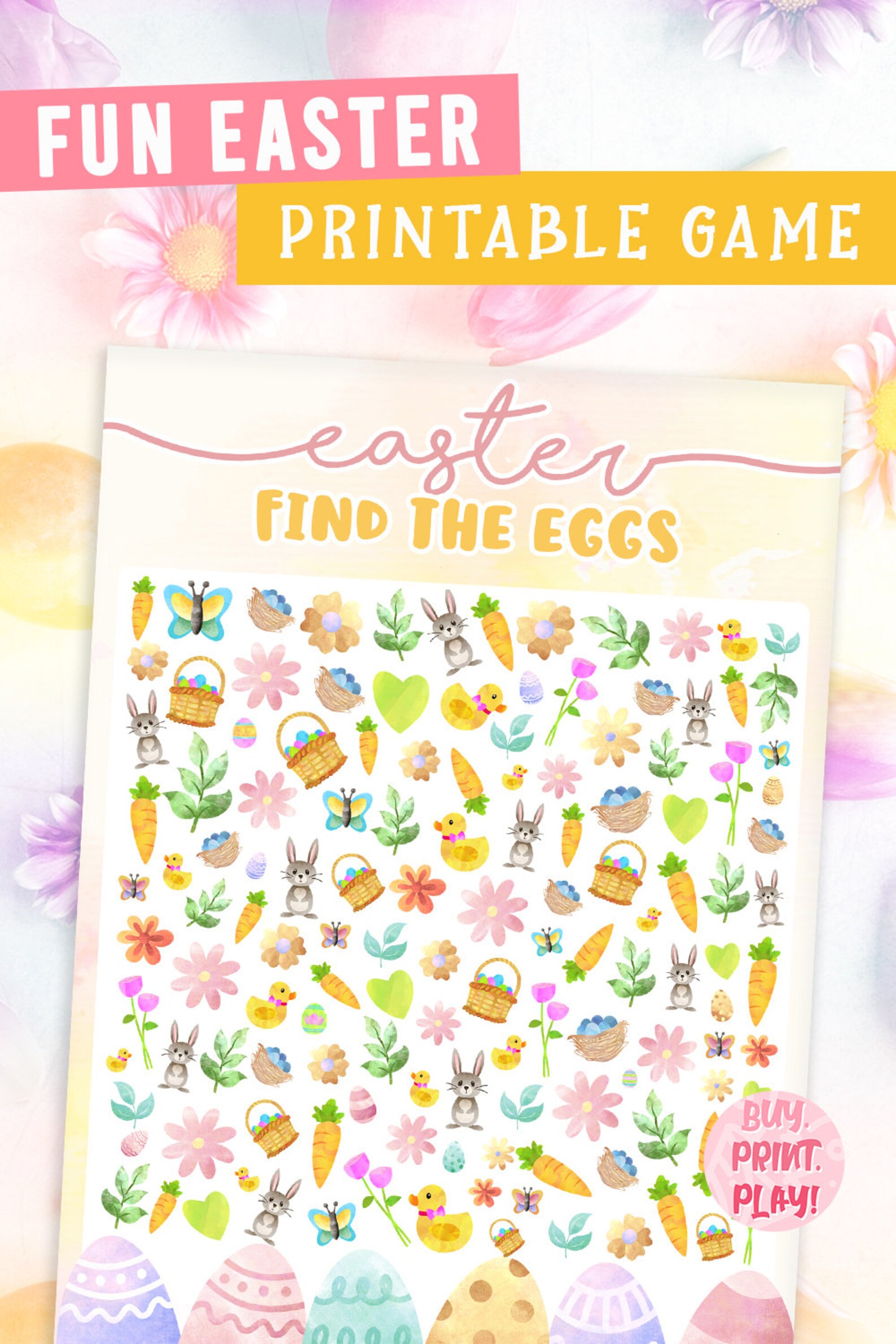 2 Easter I Spy Game Pack for Kids Fun Easter Party Printable - Etsy