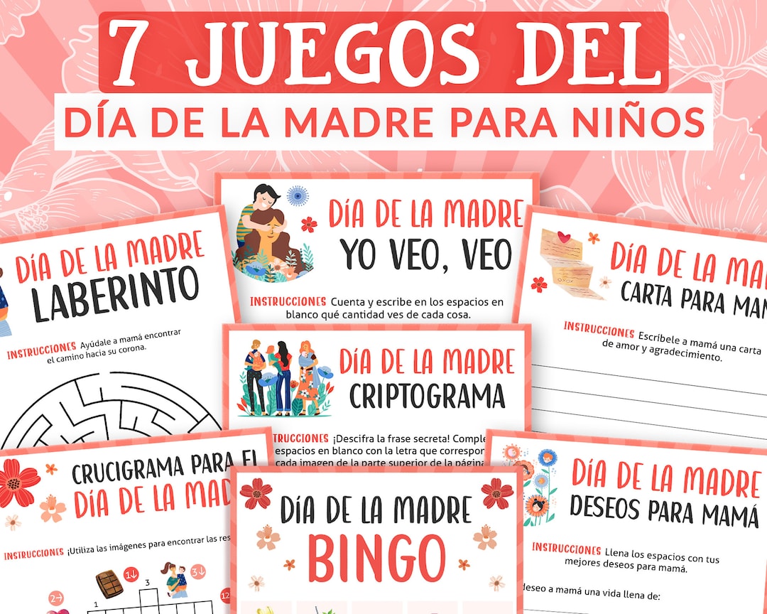 Pack De Juegos Del Dia De La Madre Para Niños | Spanish Mothers Day ...