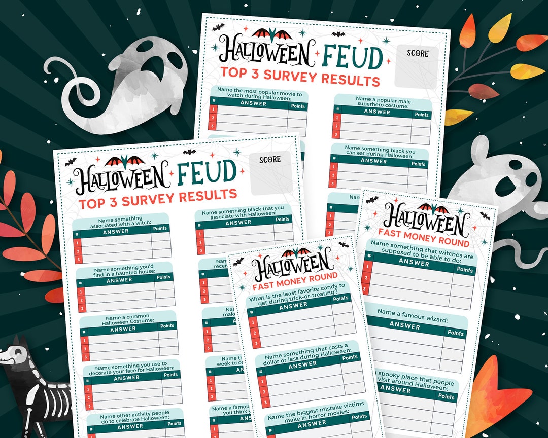 Halloween Family Feud Printable Game Halloween Games and Activities ...