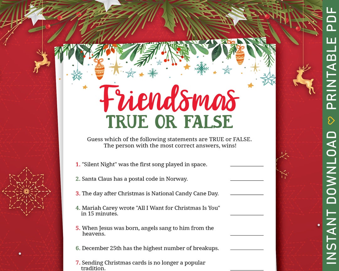 Friendsmas True or False Quiz | Christmas Trivia Fact and Fiction ...
