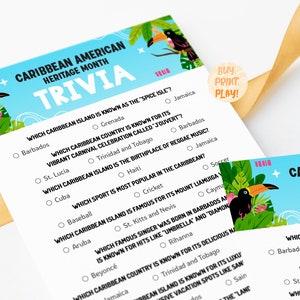 Caribbean Heritage Month Trivia Game | American History Educational ...