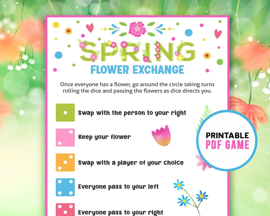 Spring Flower Exchange | Springtime Dice Game | Printable Games for ...