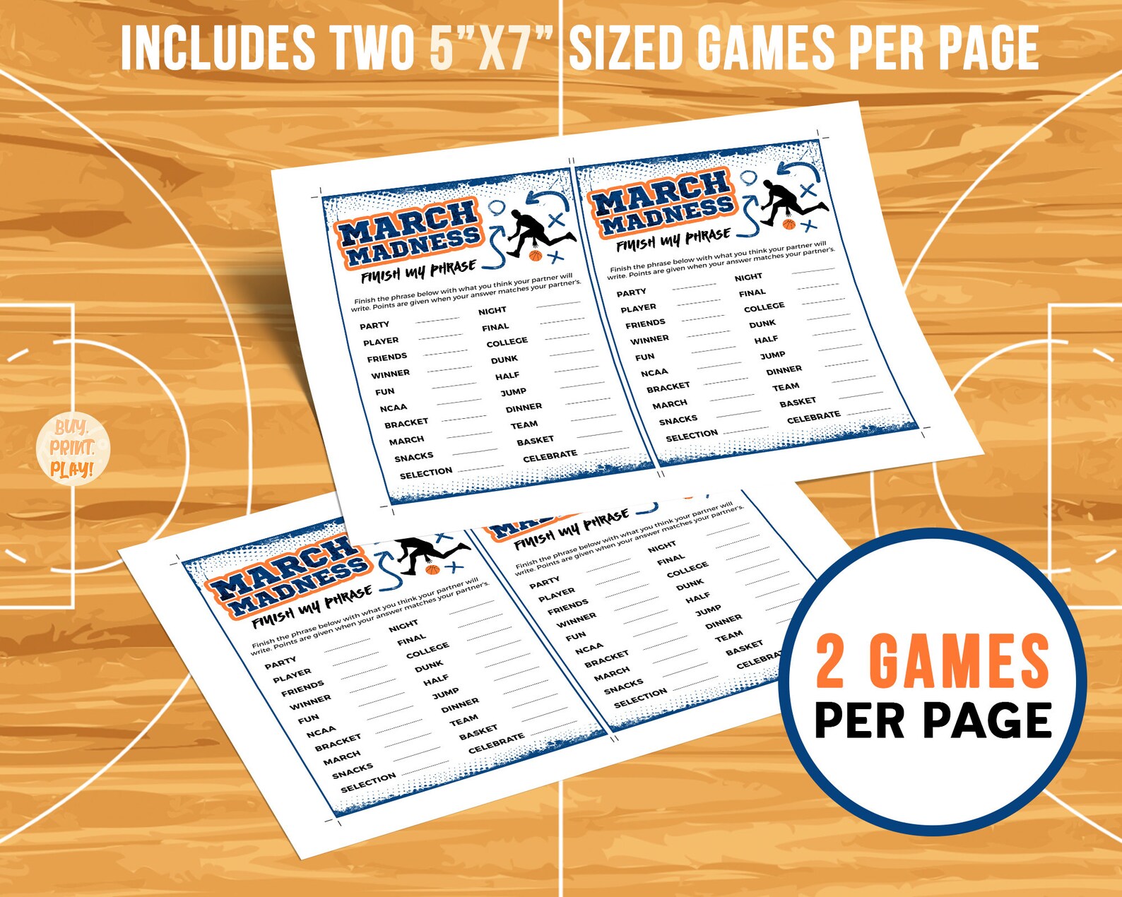 March Madness Party Games Bundle 15 NCAA Basketball | Etsy