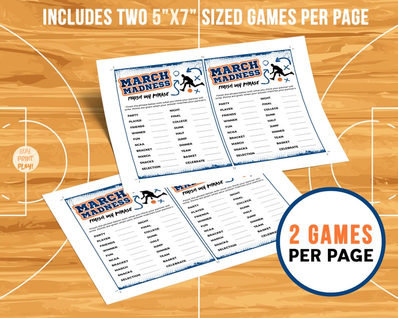 March Madness Party Games Bundle 15 NCAA Basketball - Etsy