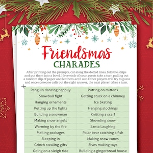 30 Friendsmas Charades | Christmas Party Printable Games | Fun Ice ...