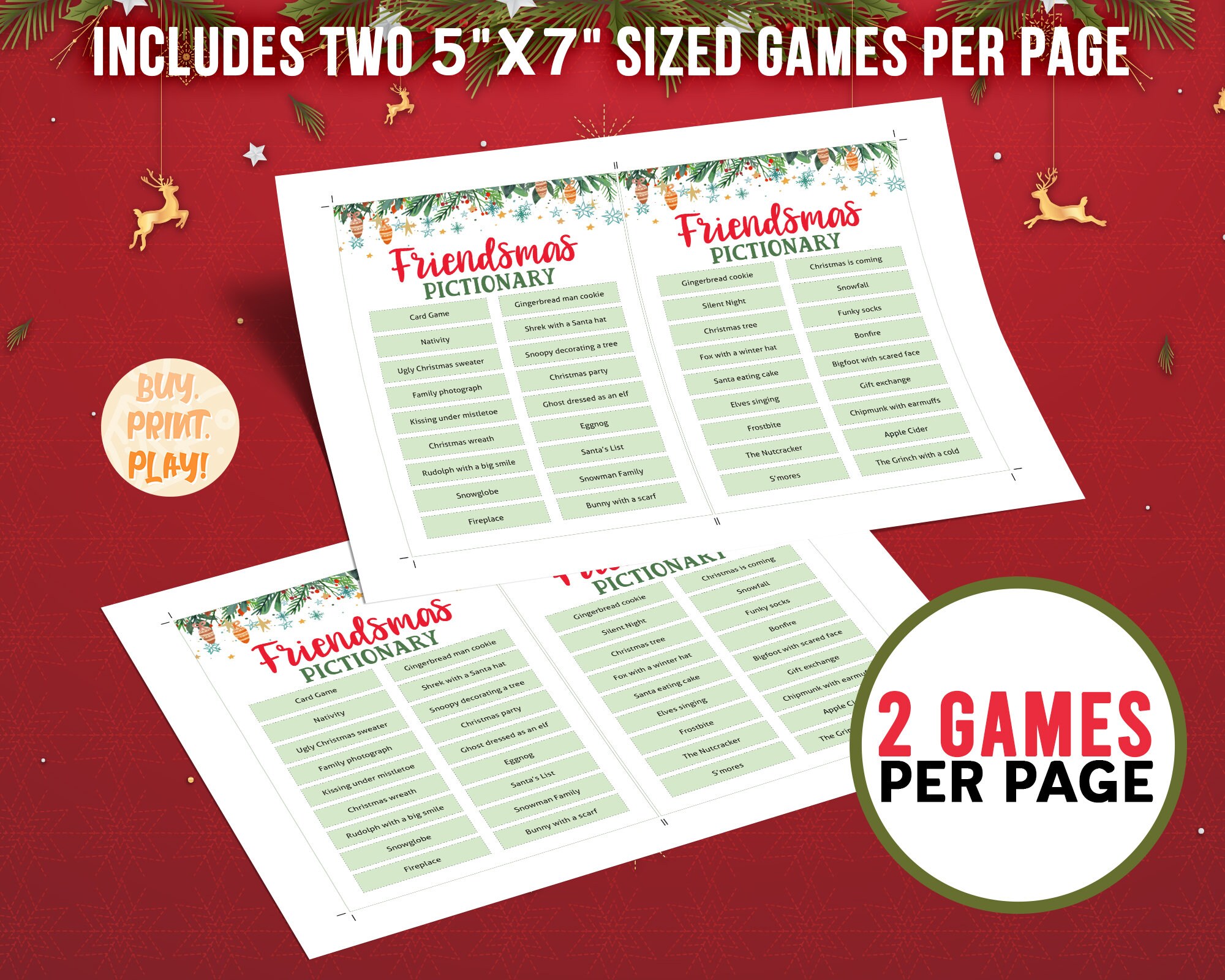 Friendsmas Pictionary Christmas Party Games for Adults & - Etsy