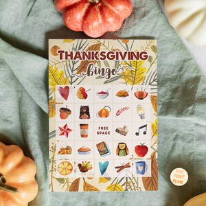 Thanksgiving Bingo Game Fall Printable Game Thanksgiving | Etsy
