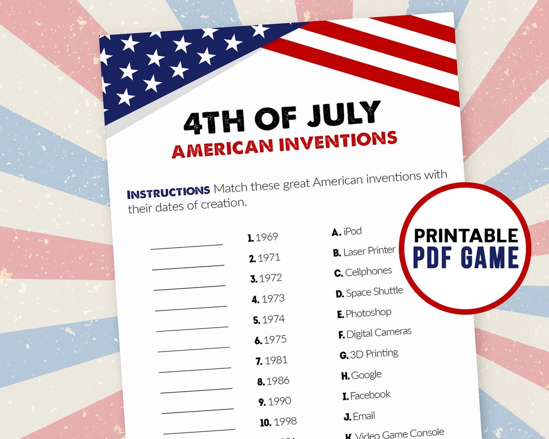 Fourth of July Trivia Game - American Inventions | US Independence Day ...
