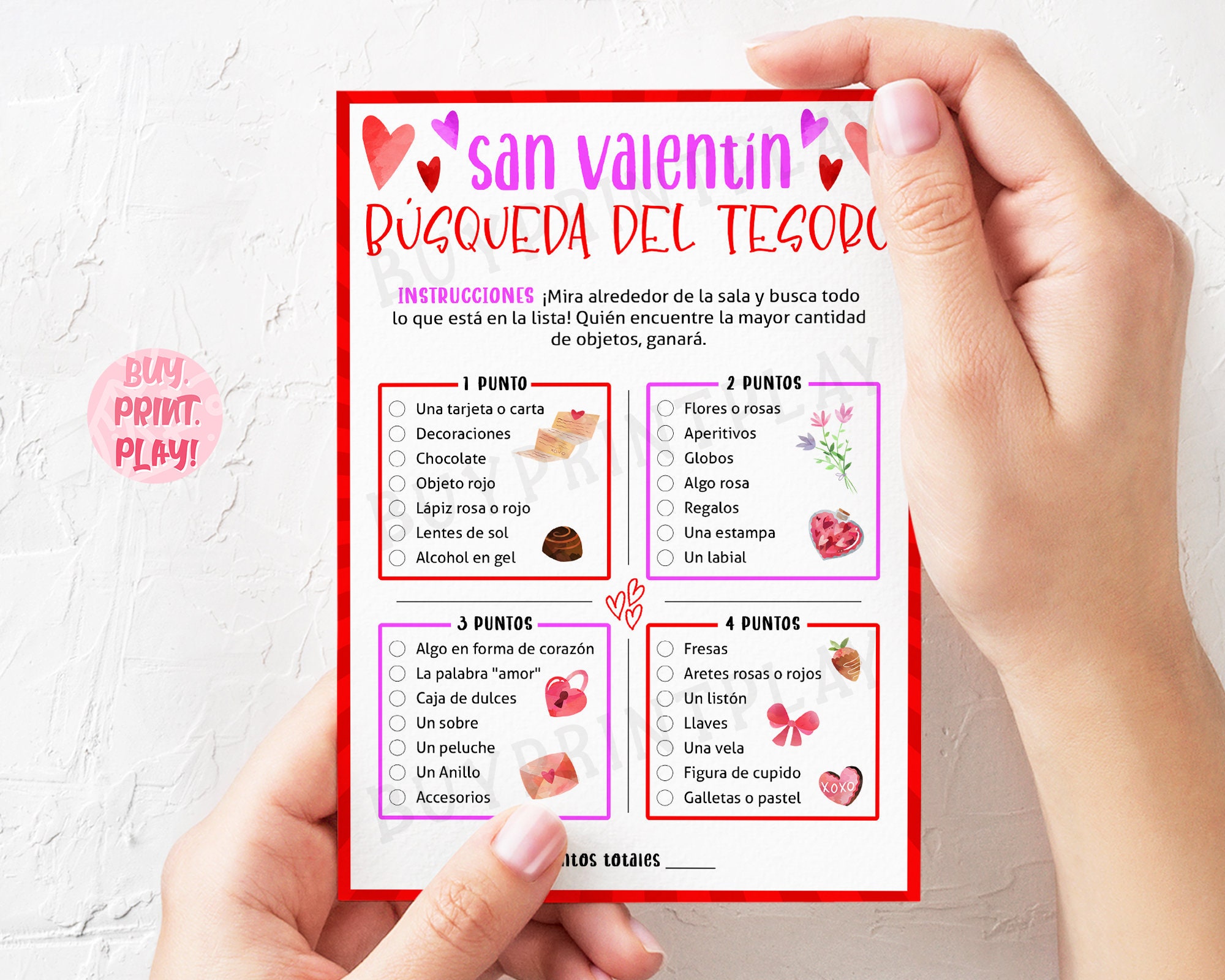 Juegos de San Valentin Busqueda del tesoro Imprimibles en - Etsy España