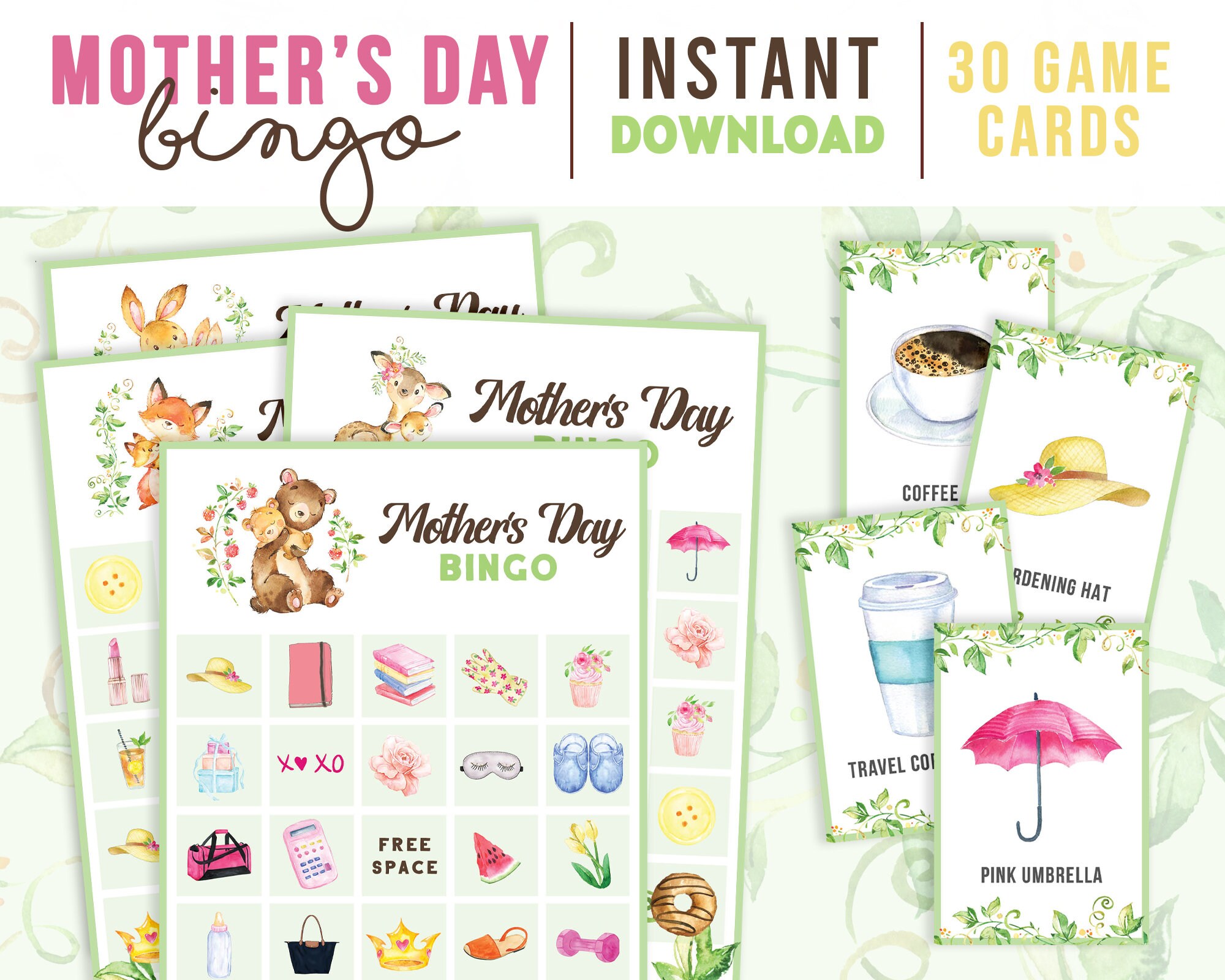 Mothers Day Bingo for Kids Family Games Includes 30 Bingo - Etsy