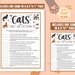 Cat Trivia Fact or Fiction Printable Party Games Cat Lovers True or ...