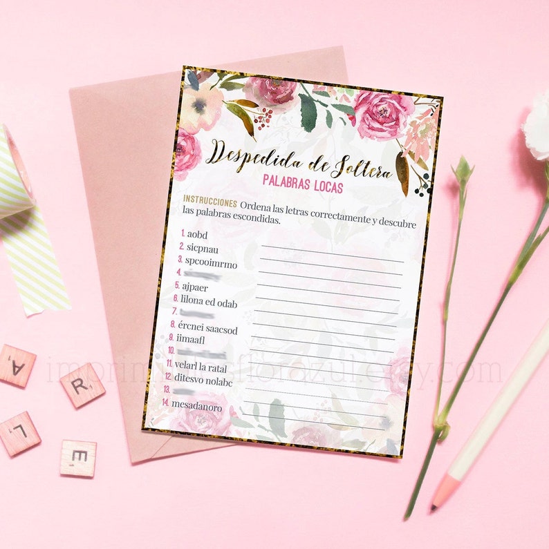 Bridal Shower Games in Spanish Juegos Despedida De Soltera - Etsy