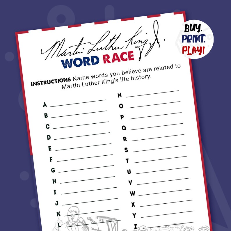 Martin Luther King Games Bundle Printable Games MLK - Etsy