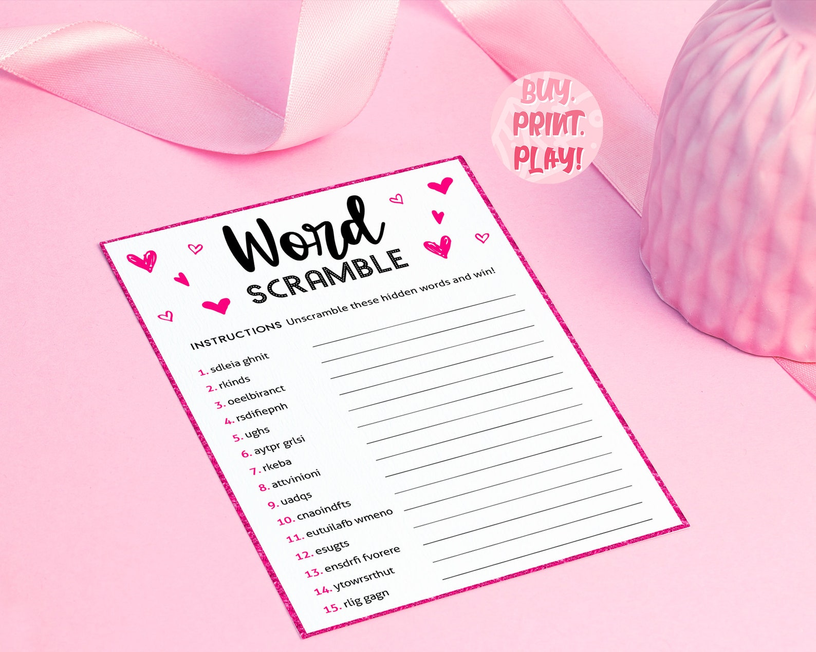 Ladies Night Games Word Scramble Girls Night in Printable - Etsy