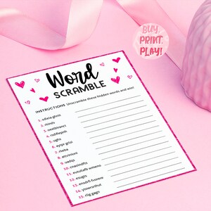 Ladies Night Games - Word Scramble | Girls Night in Printable Activity ...