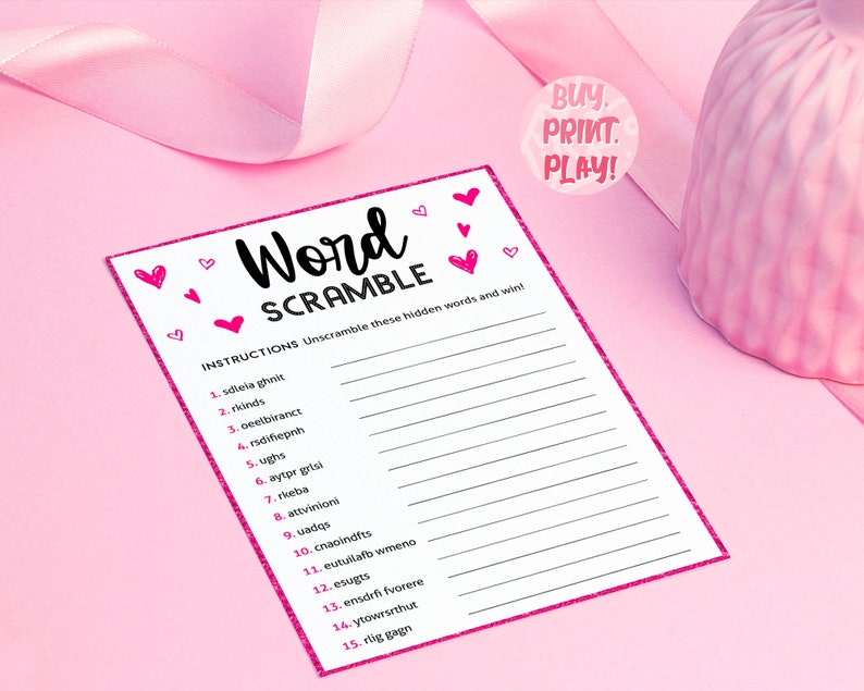 Ladies Night Games Word Scramble Girls Night in Printable - Etsy